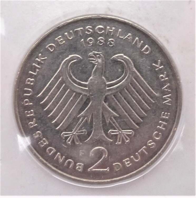 Bundesrepublik Deutschland / BRD 2 Deutsche Mark 1988 F Zwei Mark ...