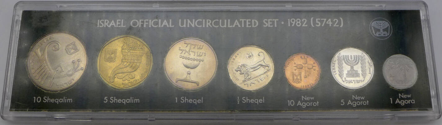 16,66 Schekel Israel Official Uncirculated Set 1982 (5742) Stempelglanz ...