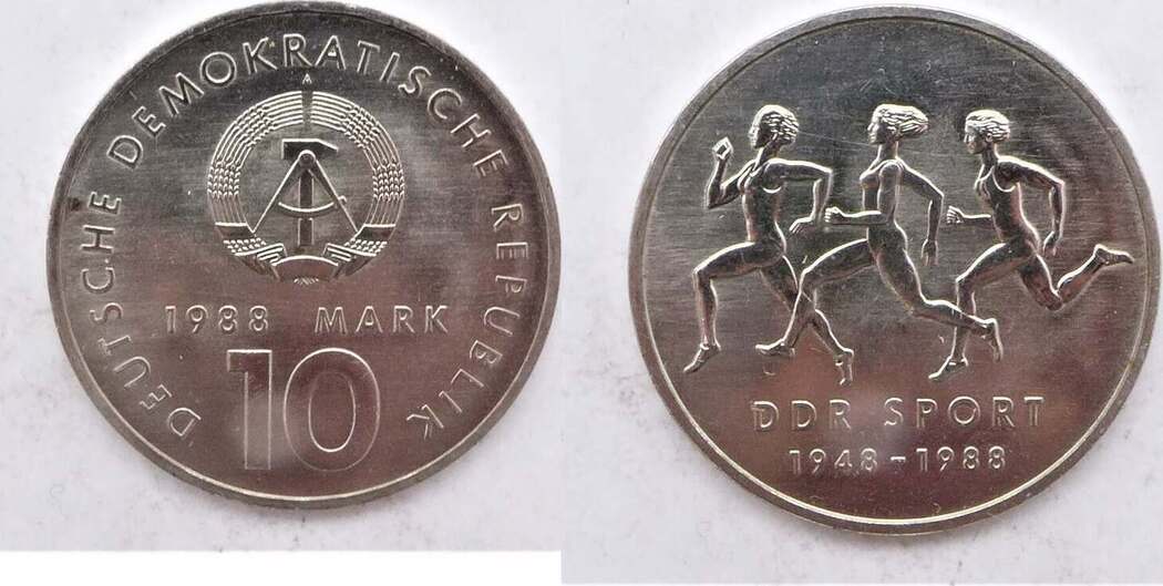 Deutsche Demokratische Republik / DDR 10 Mark 1988 A Zehn Mark / 40 ...
