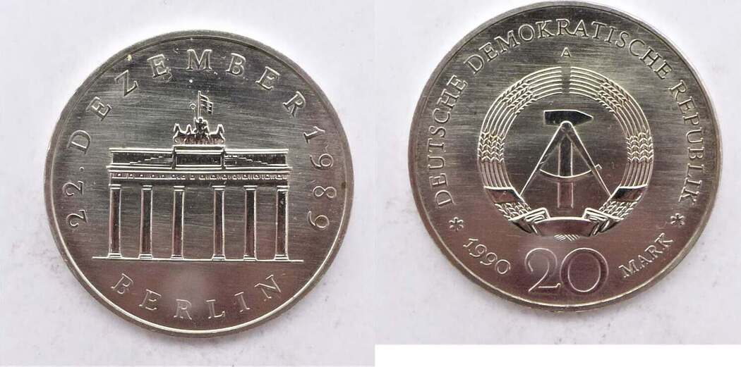 Deutsche Demokratische Republik / DDR 20 Mark 1990 A Zwanzig Mark ...