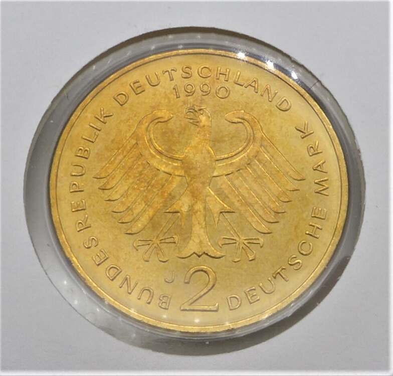 Bundesrepublik Deutschland / BRD 2 Deutsche Mark 1990 J Die 2 DM-Münzen ...