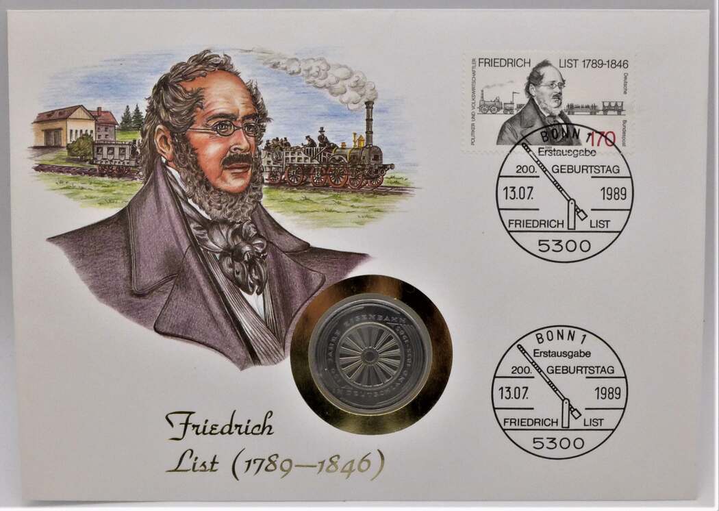Bundesrepublik Deutschland / BRD 5 Deutsche Mark 1985 G Friedrich List ...