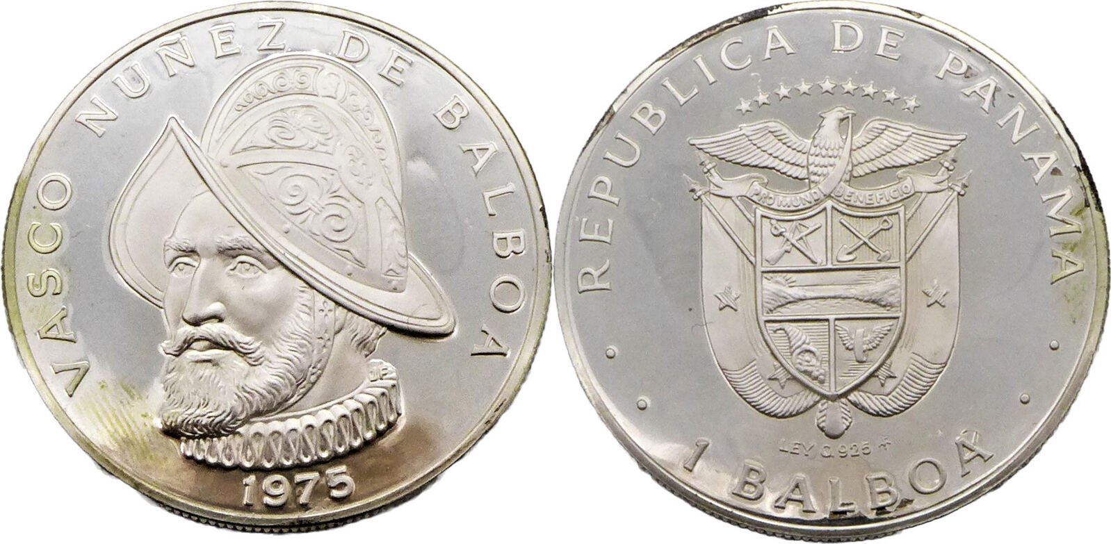 Panama 1 Balboa 1975 Vasco Nunez de Balboa PP,Polierte Platte,leichte ...