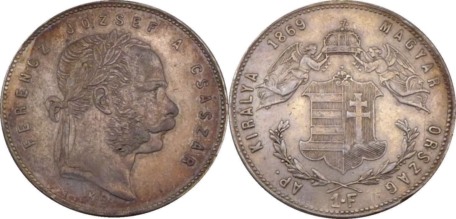 Österreich-Ungarn 1 Forint 1869 KB Franz Joseph I. (1848-1916) - Ein Forint ss/vzgl, mit Patina ...