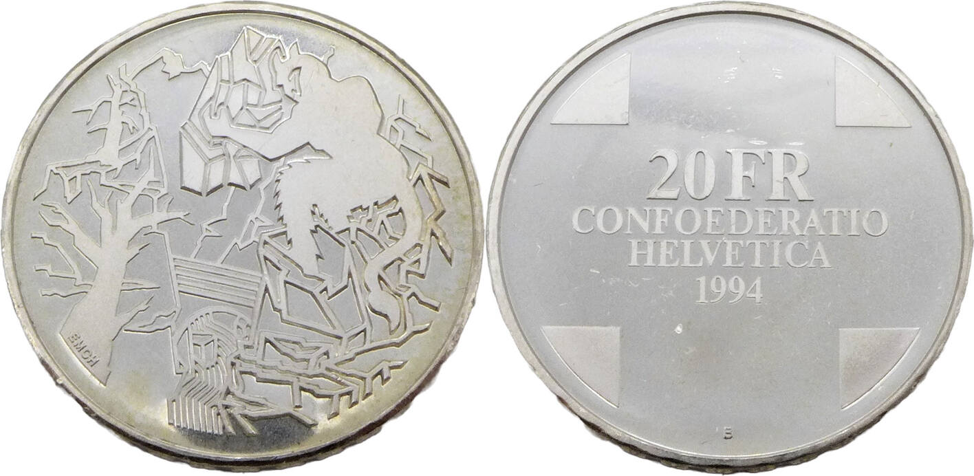 Schweiz 20 Franken 1994 B Teufelsbrücke Stgl, | MA-Shops