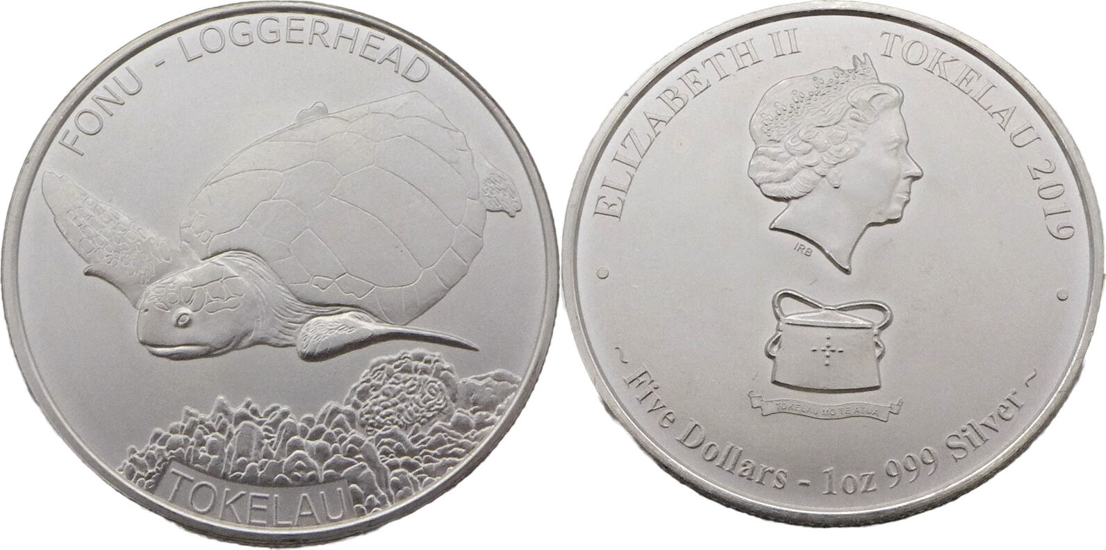 Tokelau 5 Dollar 2019 Loggerhead Turtle / Schildkröte Stgl, | MA-Shops