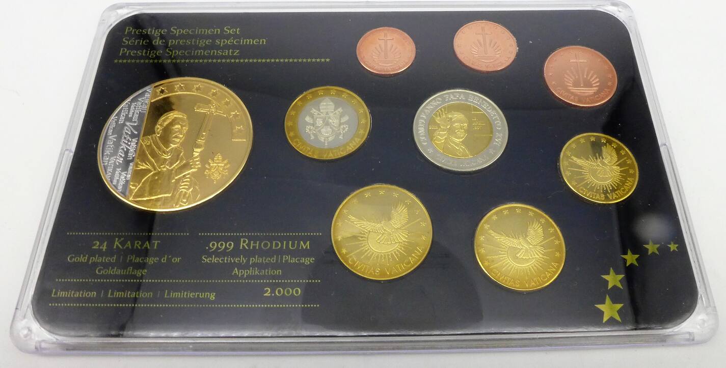 Vatikan Kursmünzensatz - Europrobe - KMS Stempelglanz / Vergoldet | MA ...