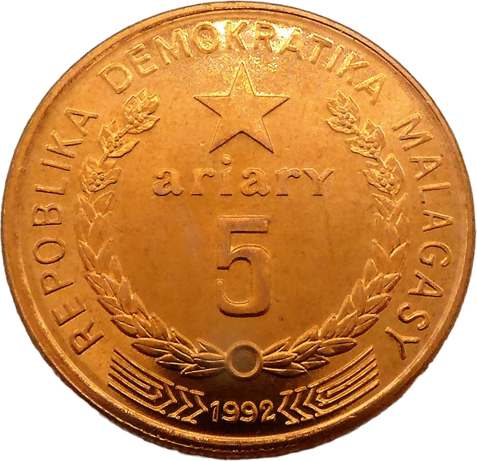 Madagaskar 5 Ariary 1992 Abbildung der Orangenernte - Numisbrief ...