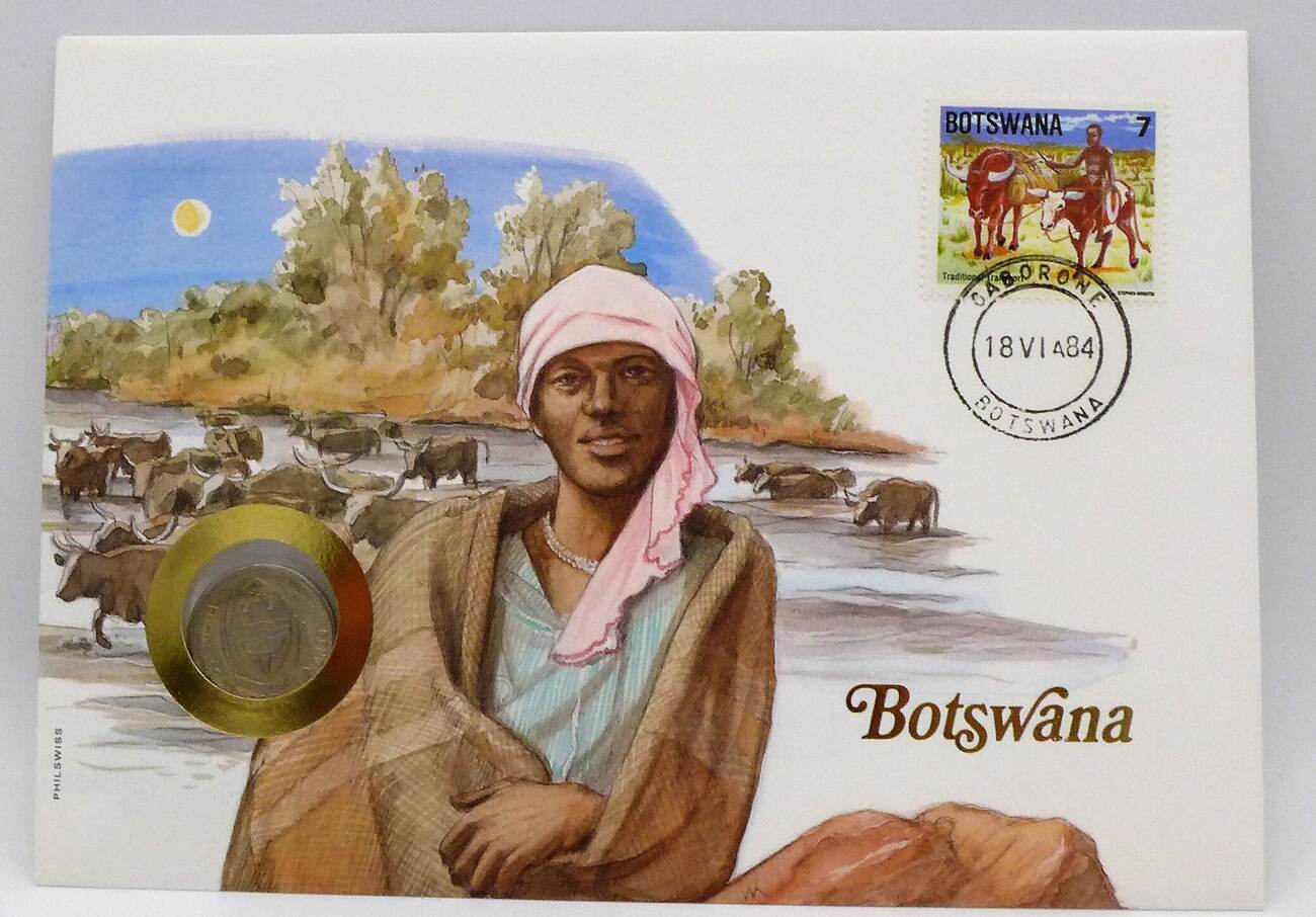 Botswana 10 Thebe 1984 Abbildung einer Ochsenherde - Numisbrief ...