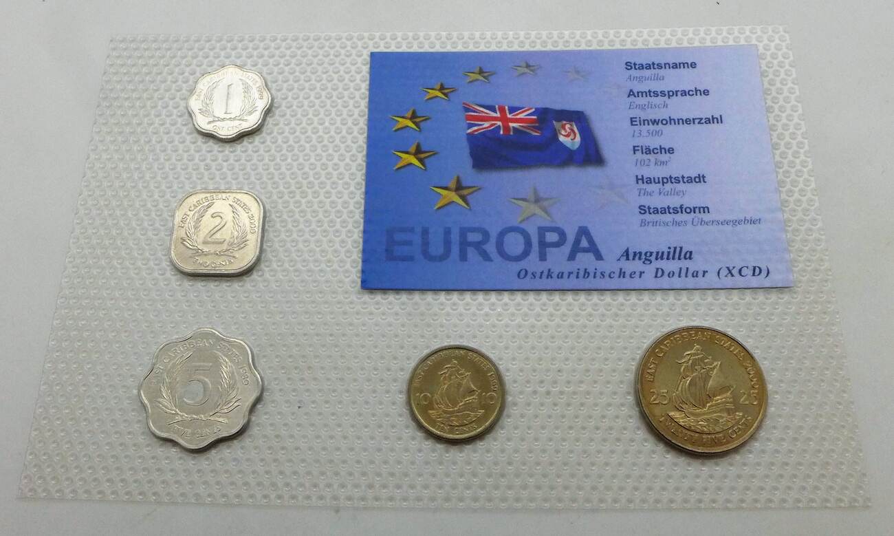 Anguilla 43 Cents 1989-2000 Kursmünzensatz - KMS Stempelglanz | MA-Shops