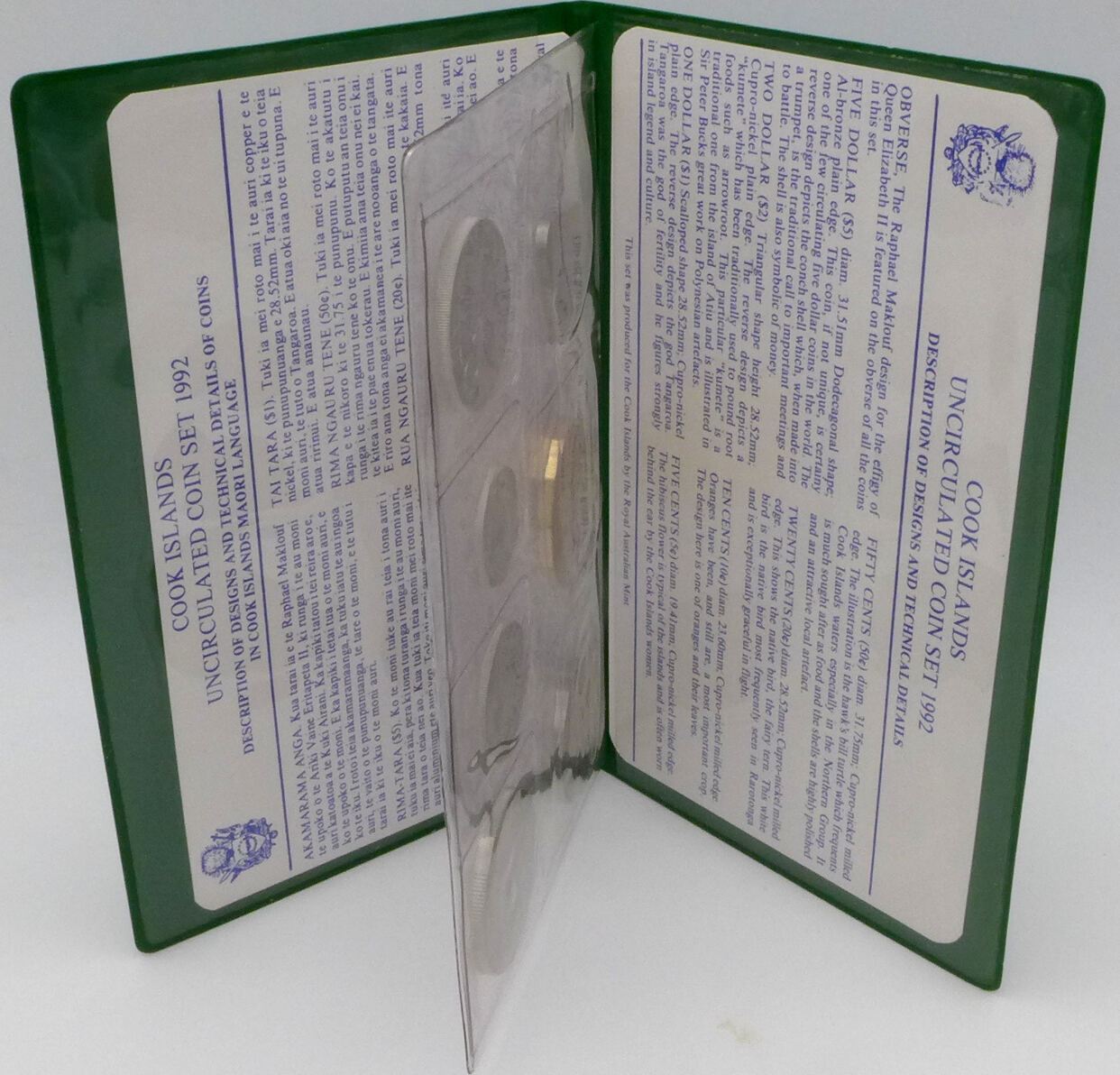 Cookinseln / Cook Islands 8,85 $ (KMS) 1992 Kursmünzensatz Stempelglanz ...