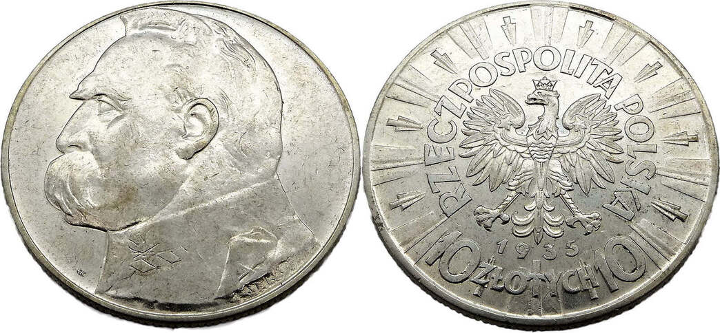 Polen 10 Zloty 1935 Josef Pilsudski ss/vzgl | MA-Shops