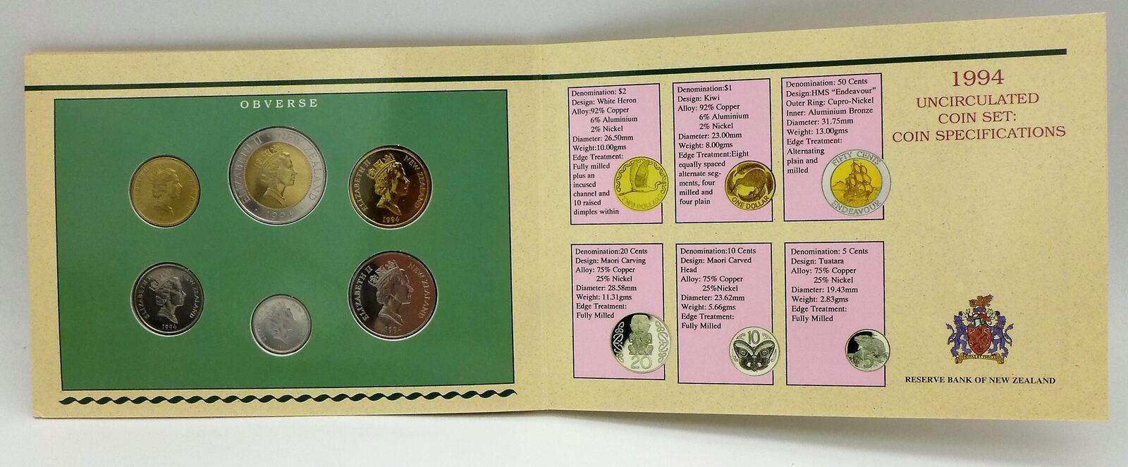 Neuseeland 3,85 Dollar 1994 Kursmünzensatz - KMS Polierte Platte (PP) | MA-Shops