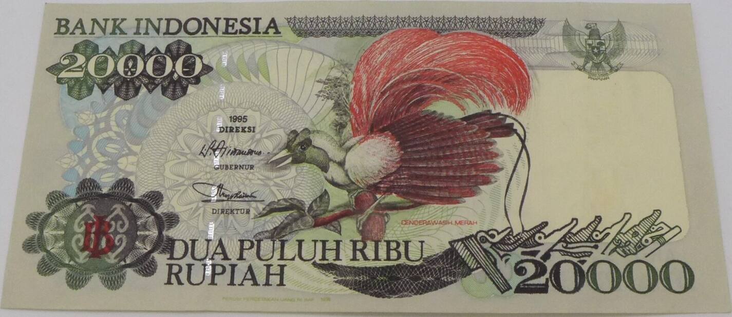 Indonesien 20000 Rupiah 1995 Banknote - Cenderawasih Merah - Cengkeh ...