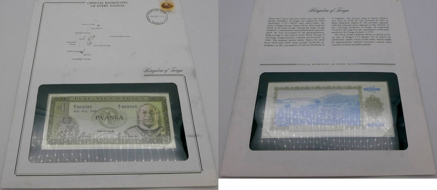 1 Paʻanga (Tonga-Dollar) 1988 Kingdom of Tonga - Pule' Anga 'o Tonga ...