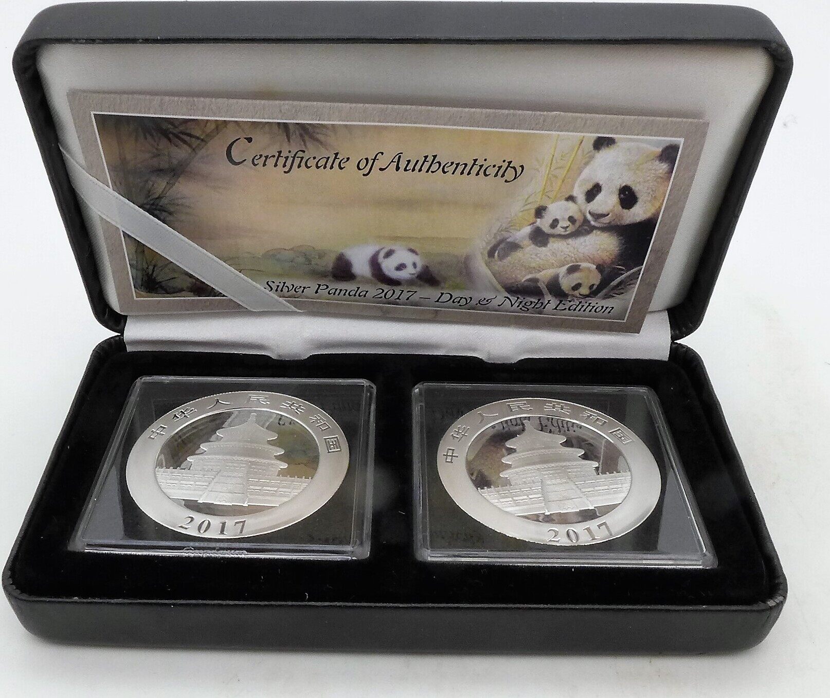 China 2x 10 Yuan 2017 Day and Night Panda - 30g Silver per Coin ...