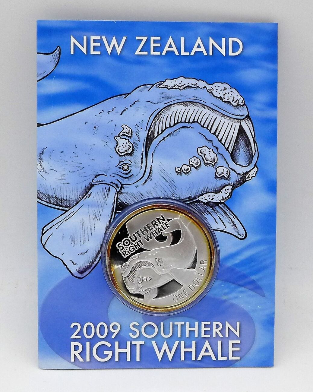 Neuseeland 1 Dollar / 1 Oz 2009 Southern Right Whale Polierte Platte ...