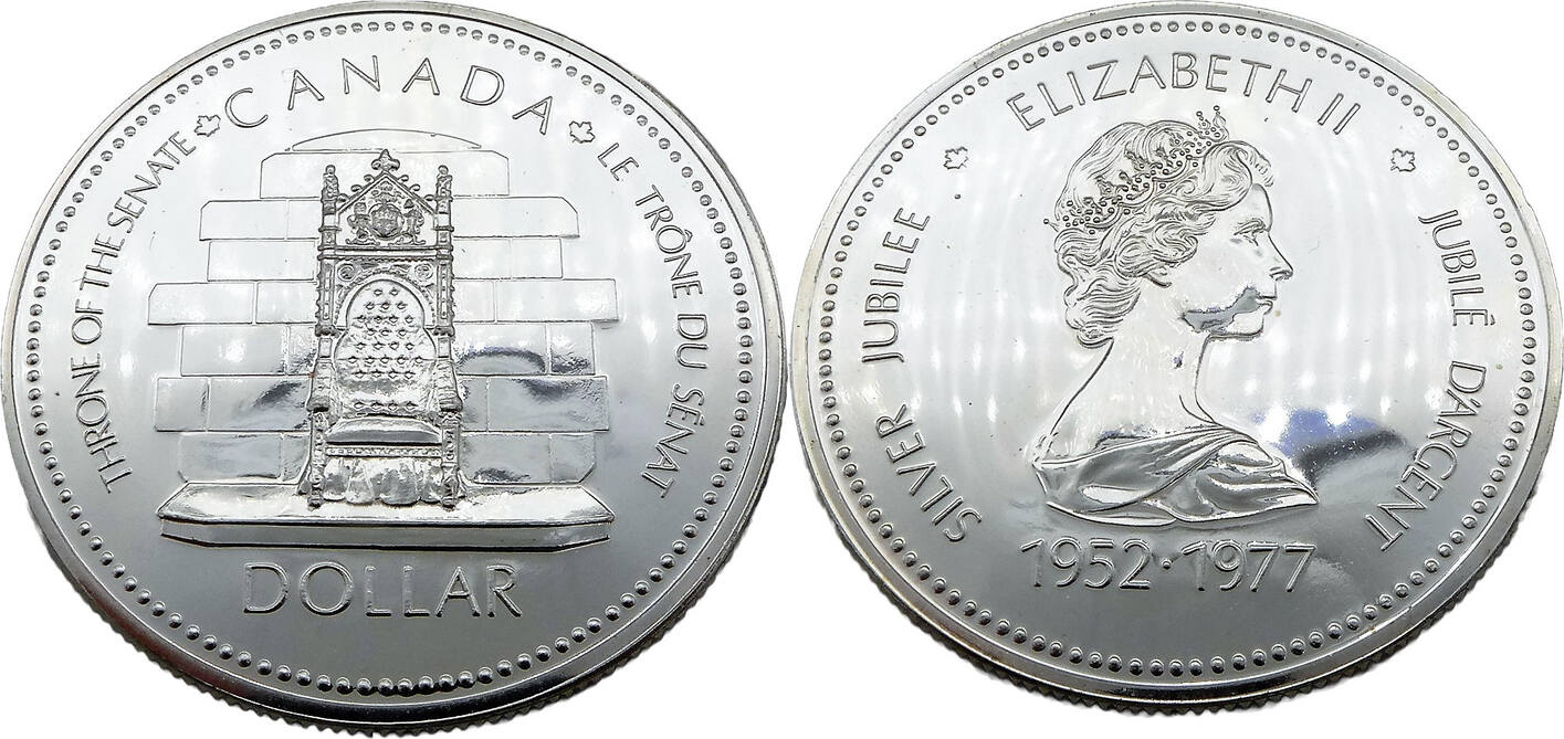 Kanada 1 Dollar 1977 25. Jahrestag - Thronbesteigung von Königin Elisabeth II Proof-Like ...