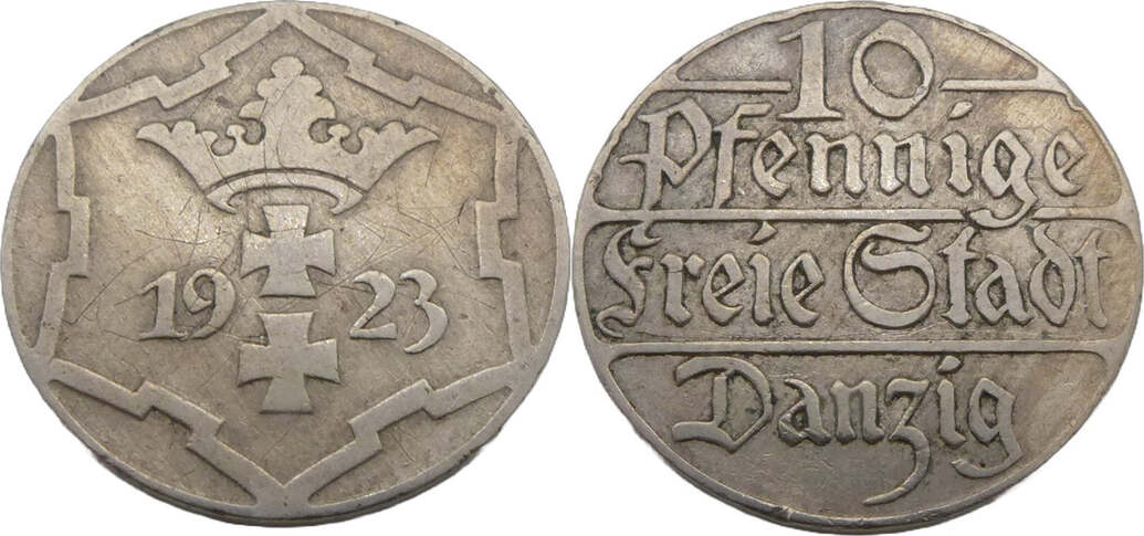 Danzig 10 Pfennig 1923 gutes SS | MA-Shops