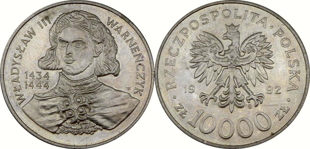 Polen 10000 Zloty 1992 Rzeczpospolita Polska W adys aw III Vzgl stgl Polen 10000 Zloty 1992 Rzeczpospolita Polska W adys aw III Vzgl stgl