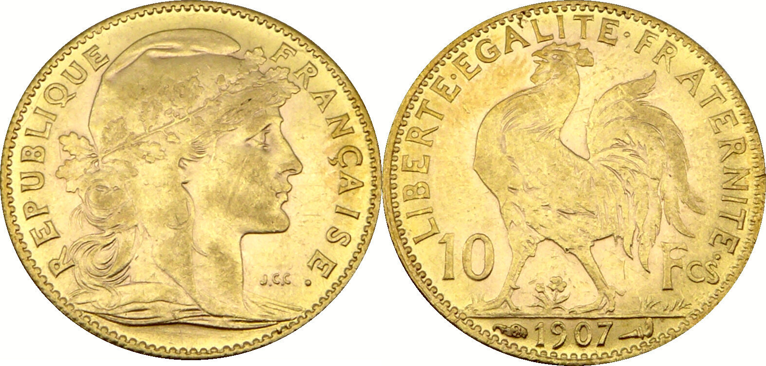 Frankreich, 3. Republik 10 Francs 1907 Republique Francaise - Liberte ...