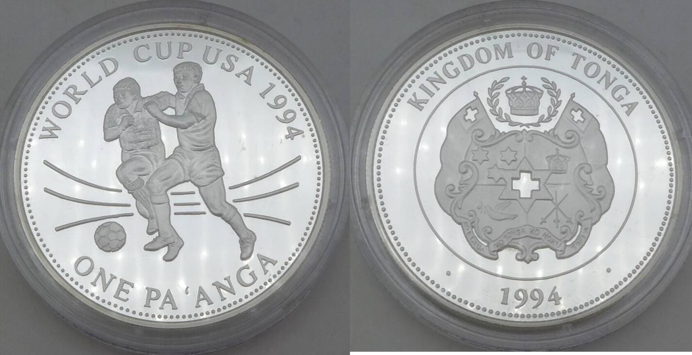 Tonga 1 Paʻanga (Tonga-Dollar) World Cup USA 1994 Polierte Platte (PP ...