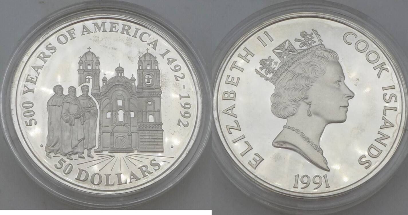 Cookinseln / Cook Islands 50 Dollars 1991 500 Years of America - 1492 ...