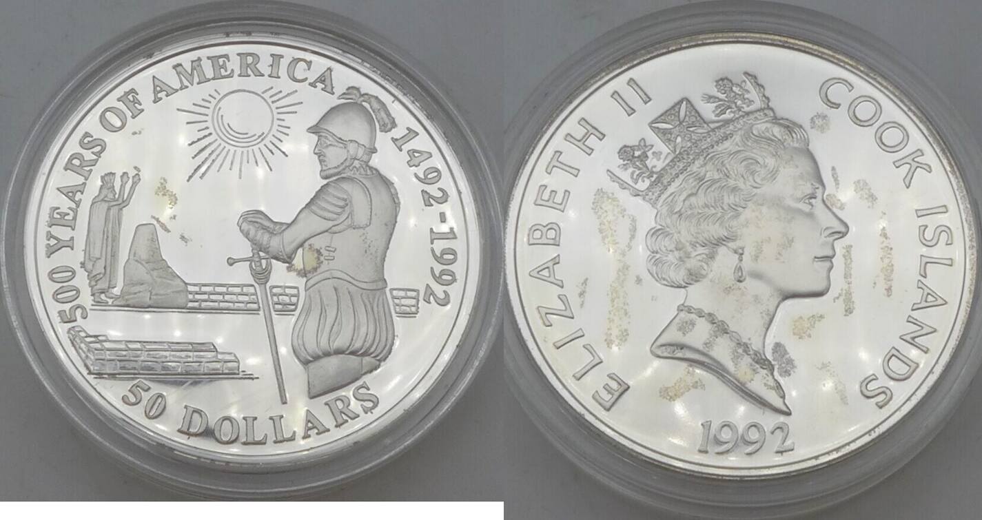 Cookinseln / Cook Islands 50 Dollars 1992 500 Years of America - 1492 ...