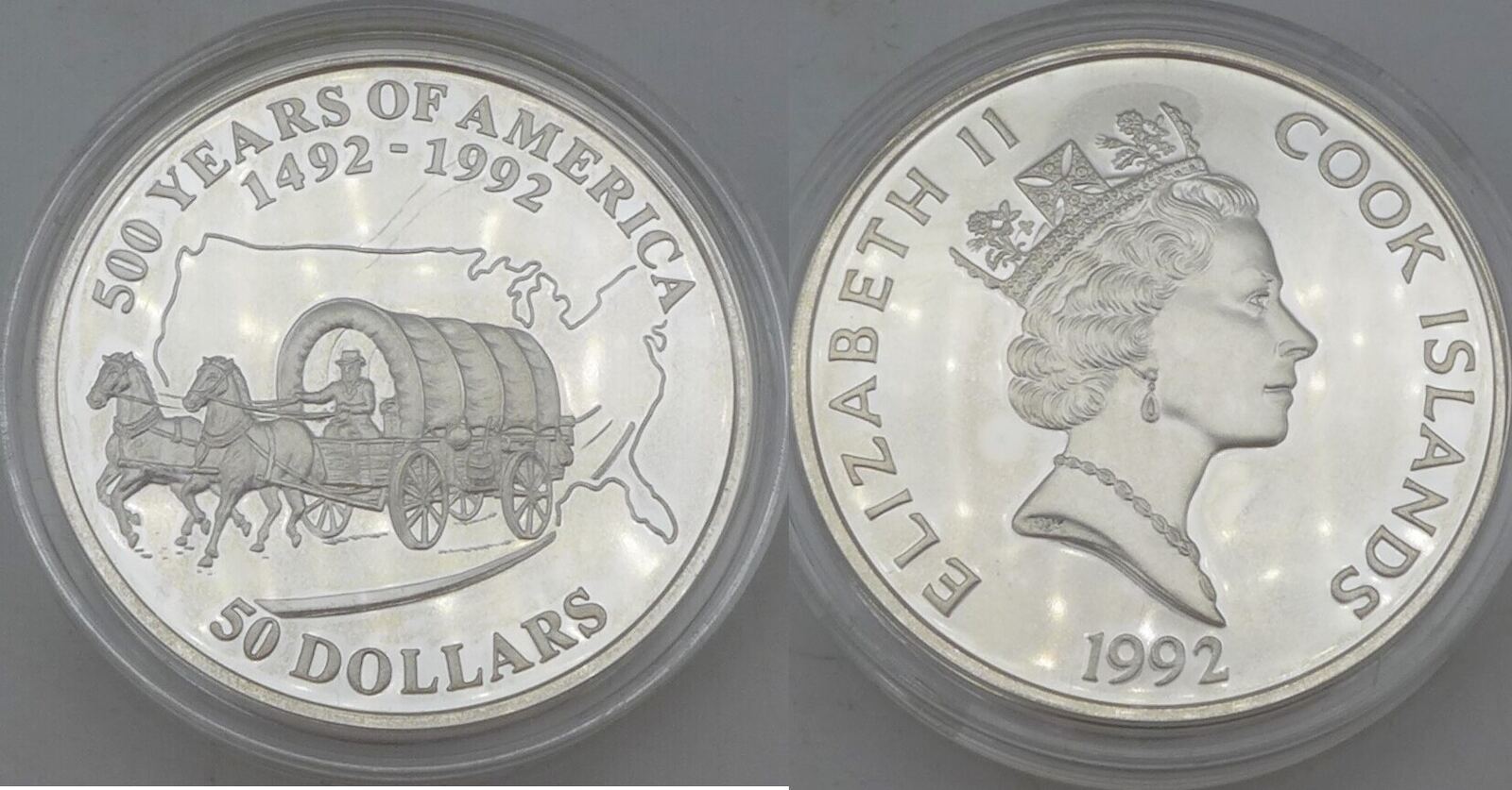 Cookinseln / Cook Islands 50 Dollars 1992 500 Years of America - 1492 ...