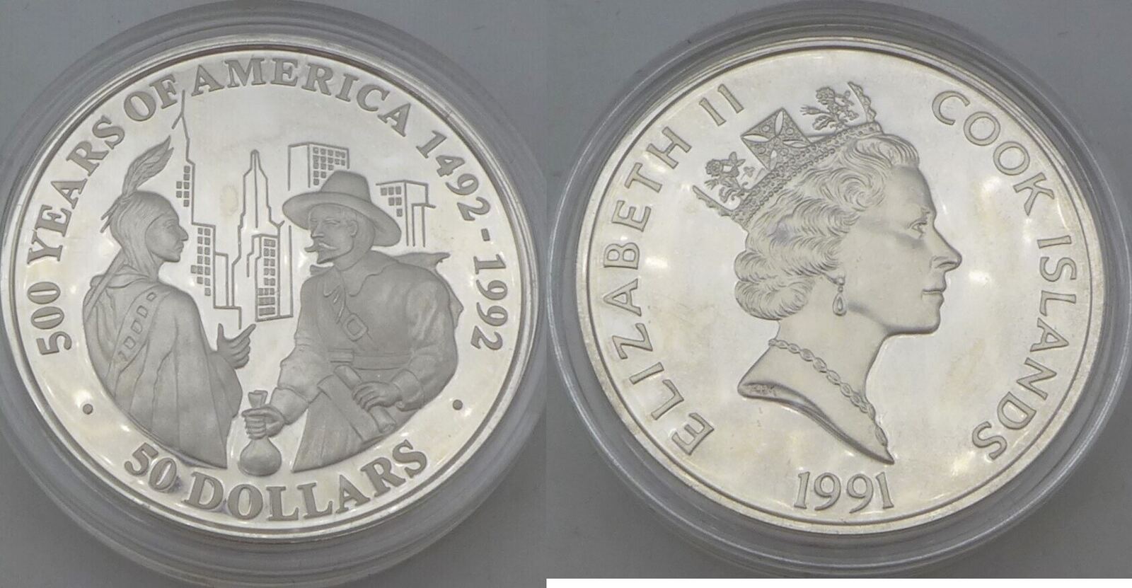 Cookinseln / Cook Islands 50 Dollars 1991 500 Years of America - 1492 ...