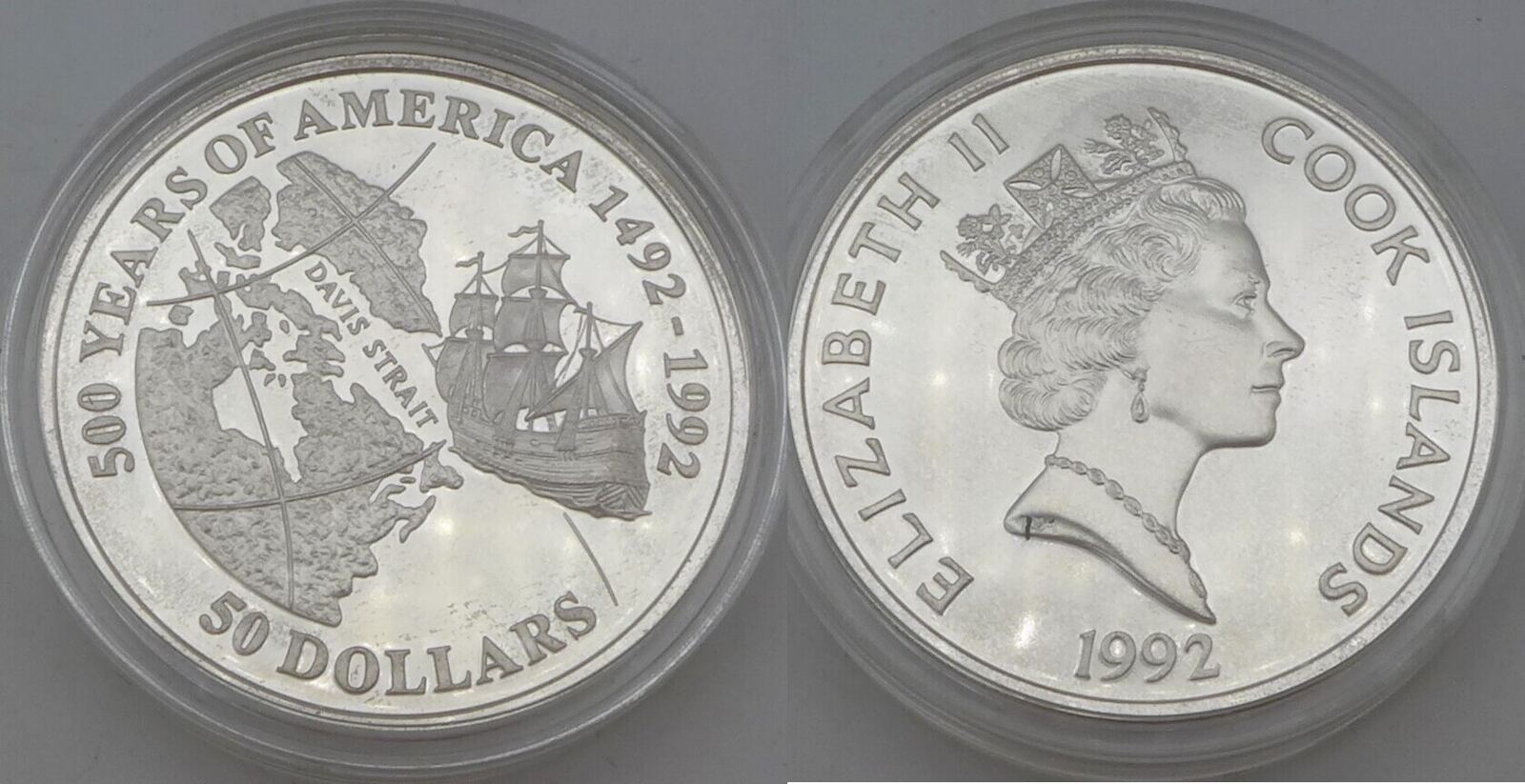 Cookinseln / Cook Islands 50 Dollars 1992 500 Years of America - 1492 ...