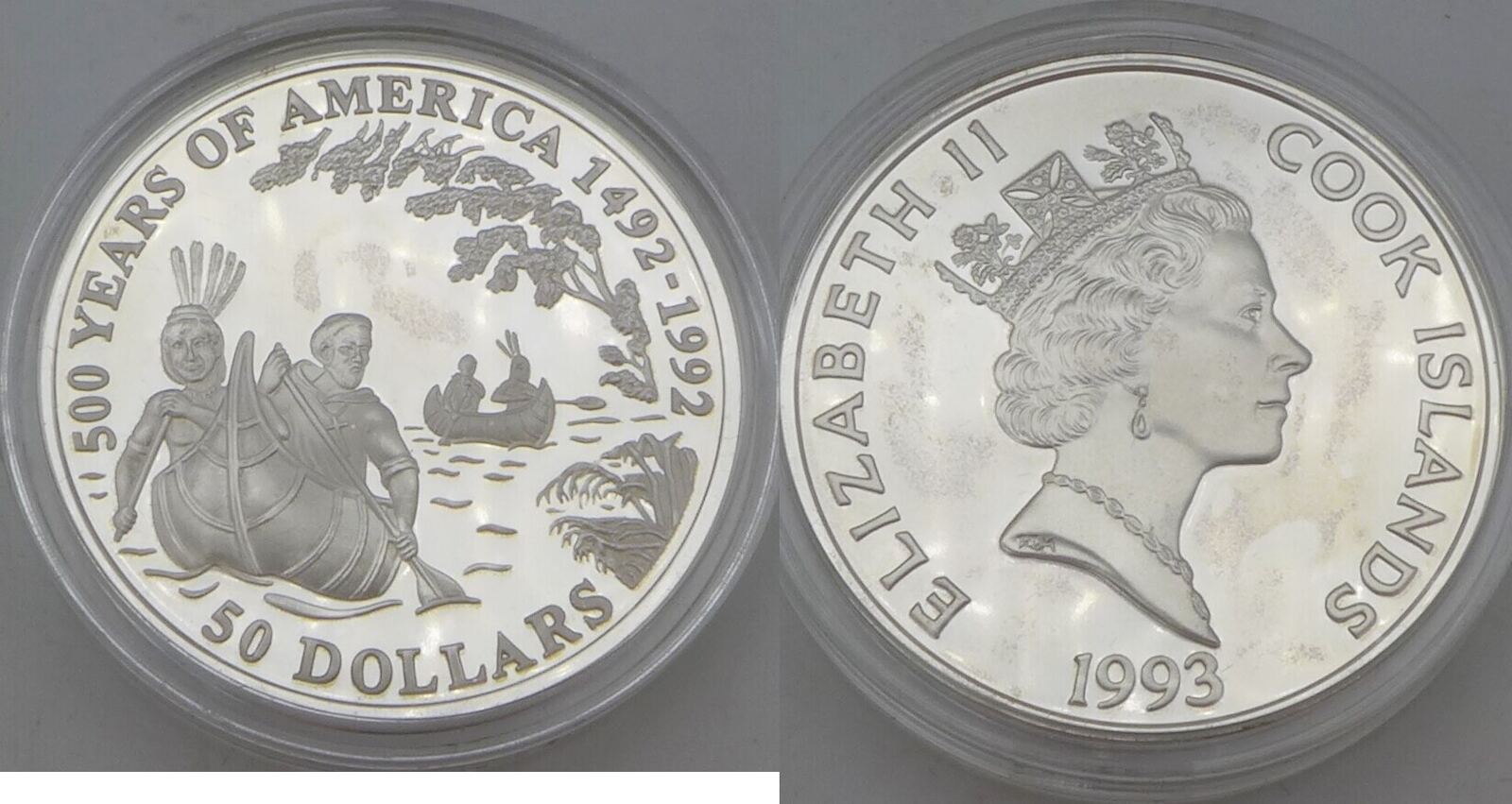 Cookinseln / Cook Islands 50 Dollars 1993 500 Years of America - 1492 ...