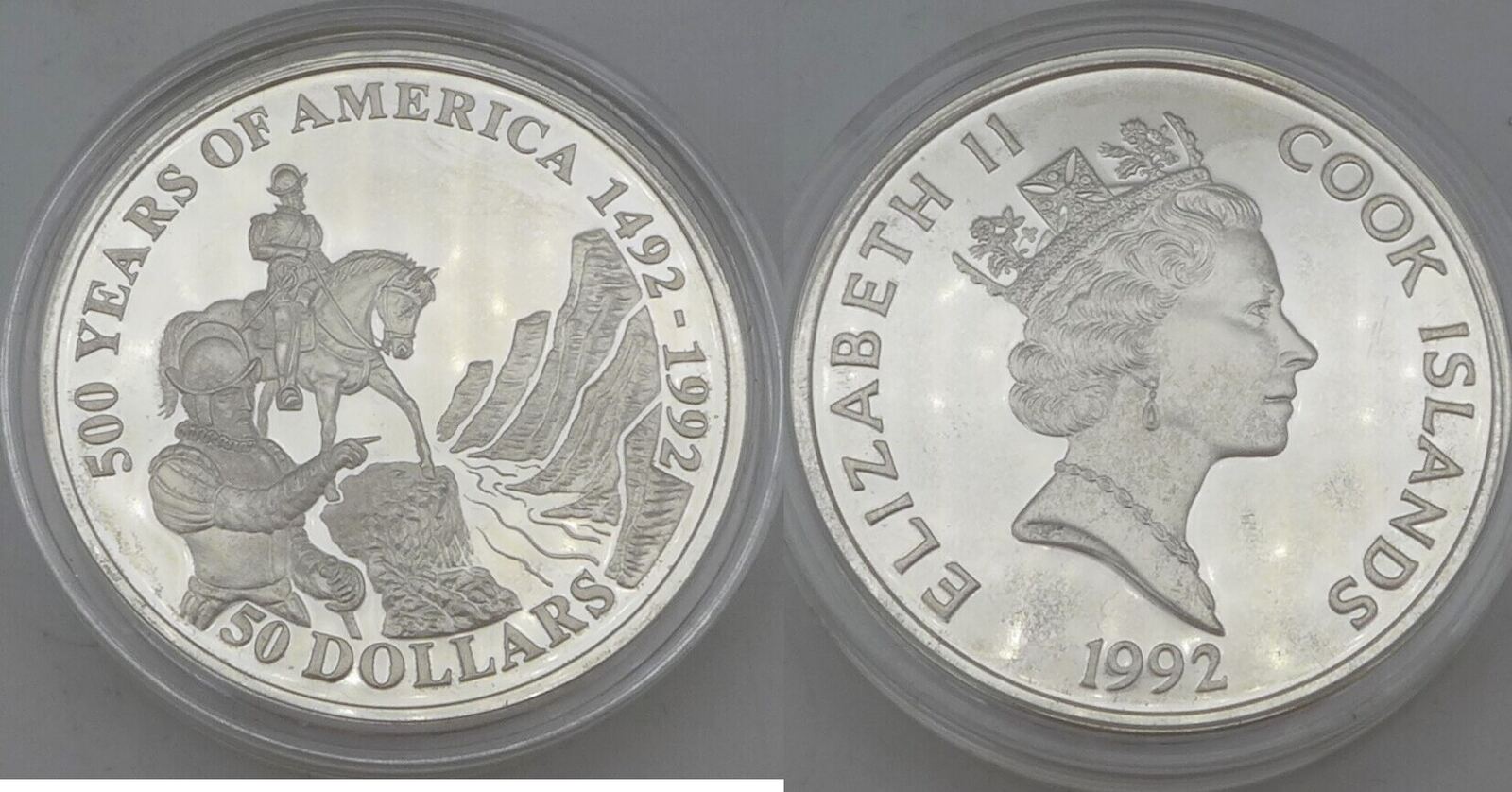 Cookinseln / Cook Islands 50 Dollars 1992 500 Years of America - 1492 ...