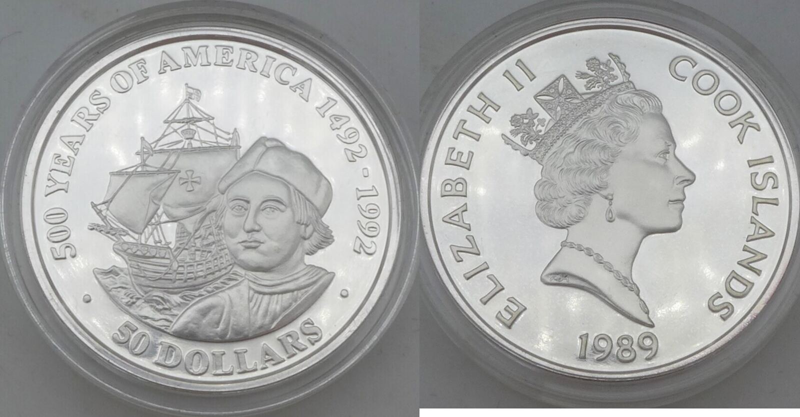 Cookinseln / Cook Islands 50 Dollars 1989 500 Years of America - 1492 ...