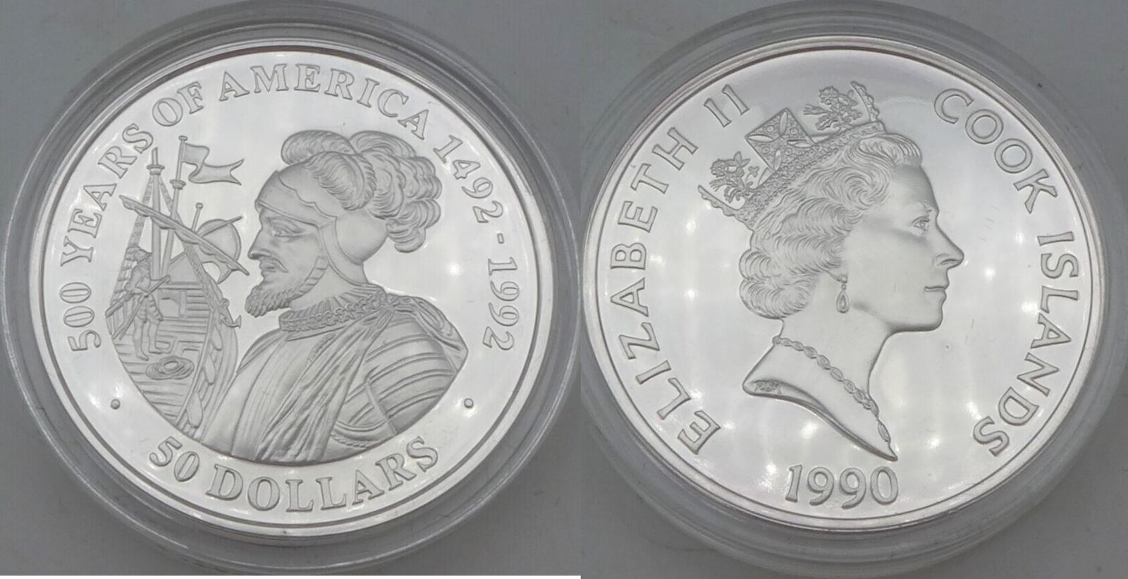 Cookinseln / Cook Islands 50 Dollars 1990 500 Years of America - 1492 ...