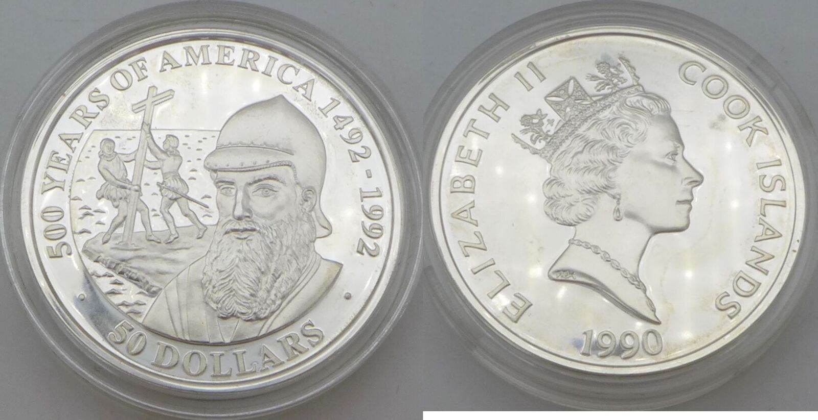 Cookinseln / Cook Islands 50 Dollars 1990 500 Years of America - 1492 ...