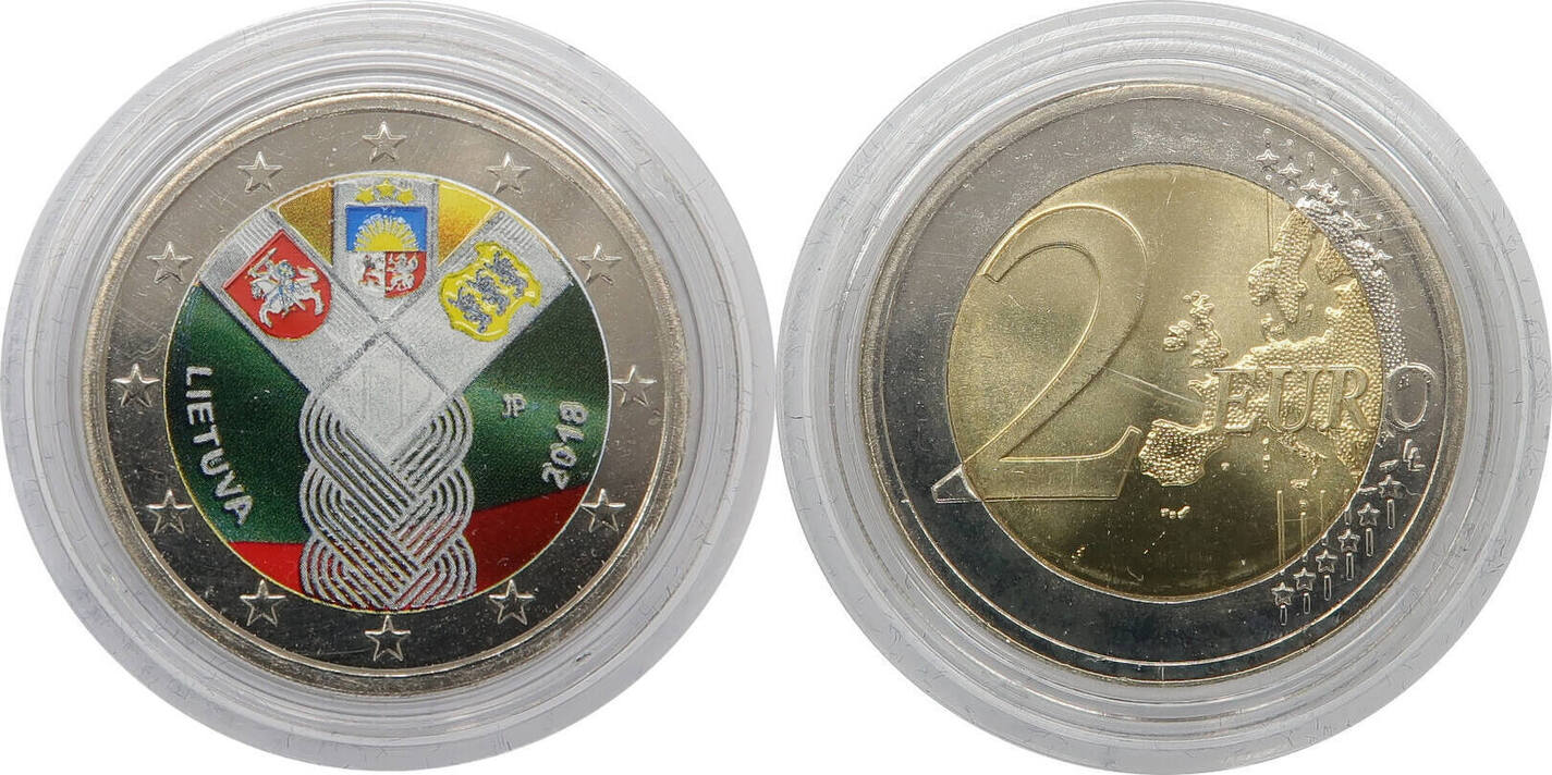 Litauen 2 Euro 2018 Baltische Gemeinschaftsausgabe – 100 Jahre ...