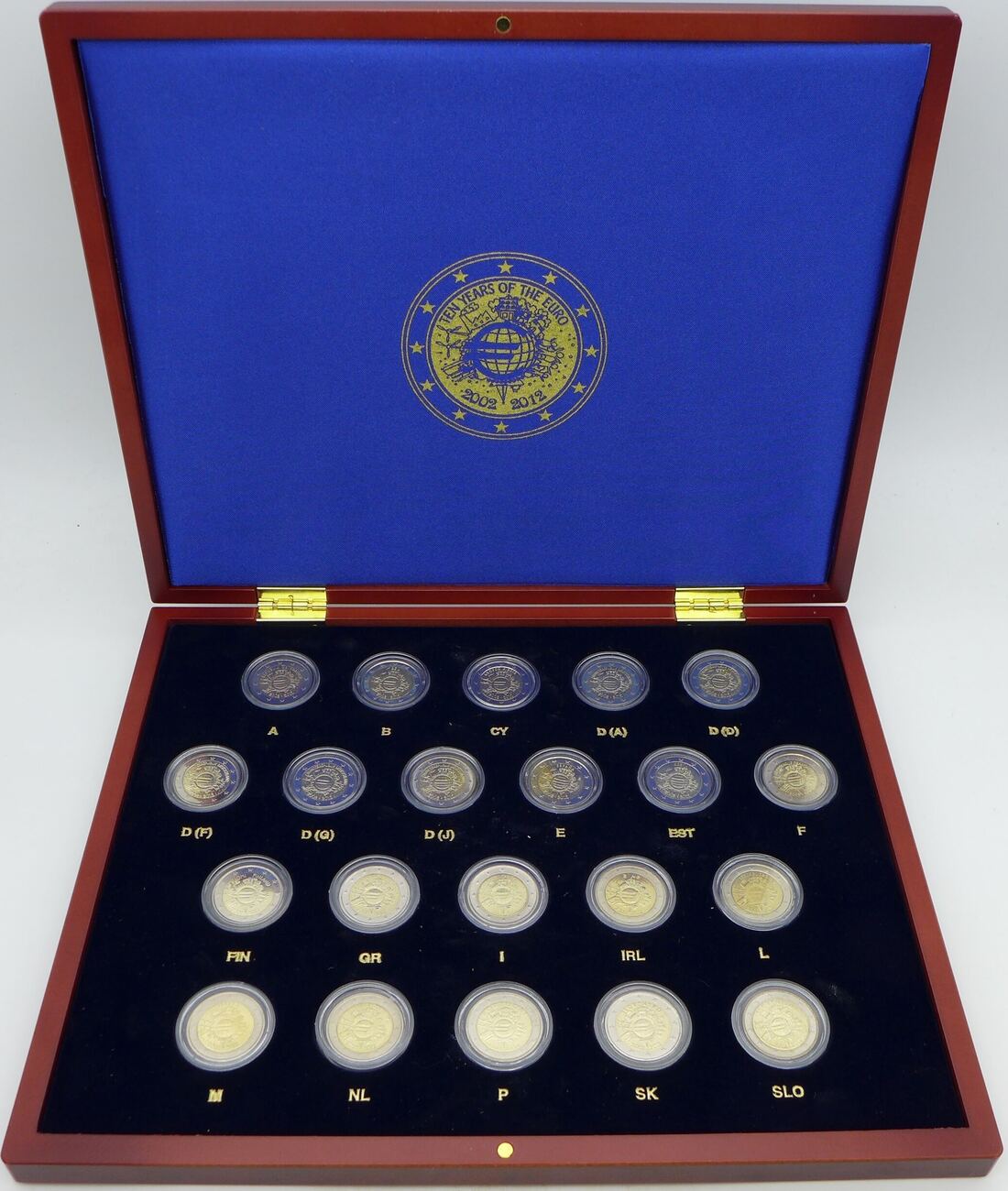 Eurozone / Euroraum 42 Euro (21 x 2 Euro) 2012 10 Jahre Euro-Bargeld ...