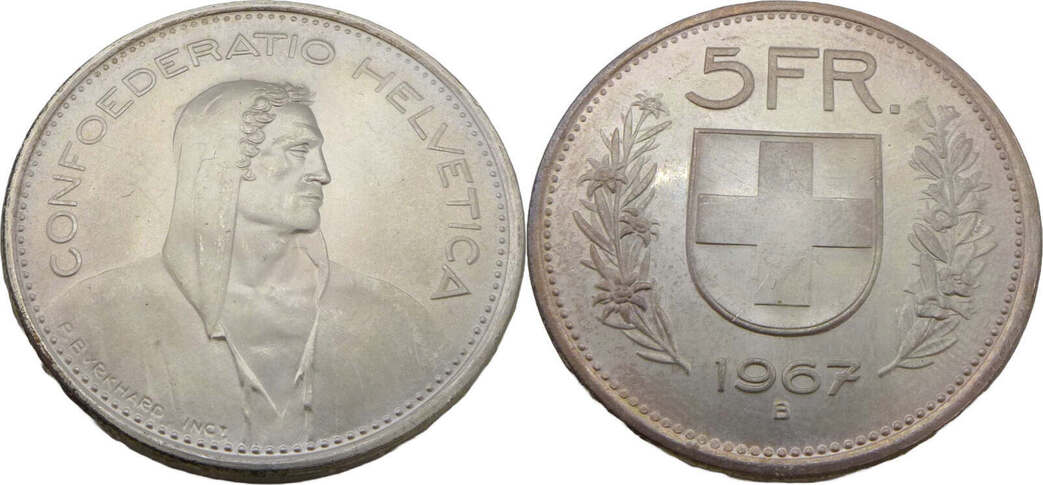 Schweiz 5 Franken 1967 B f.Stgl | MA-Shops