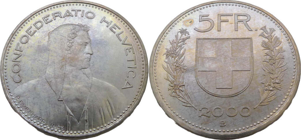 Schweiz 5 Franken 2000 B f.Stgl | MA-Shops