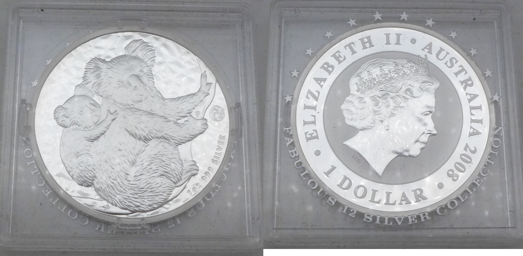 Australien 1 Dollar 2008 Koala - 1 oz 999 Silver - Elizabeth II - F12 ...