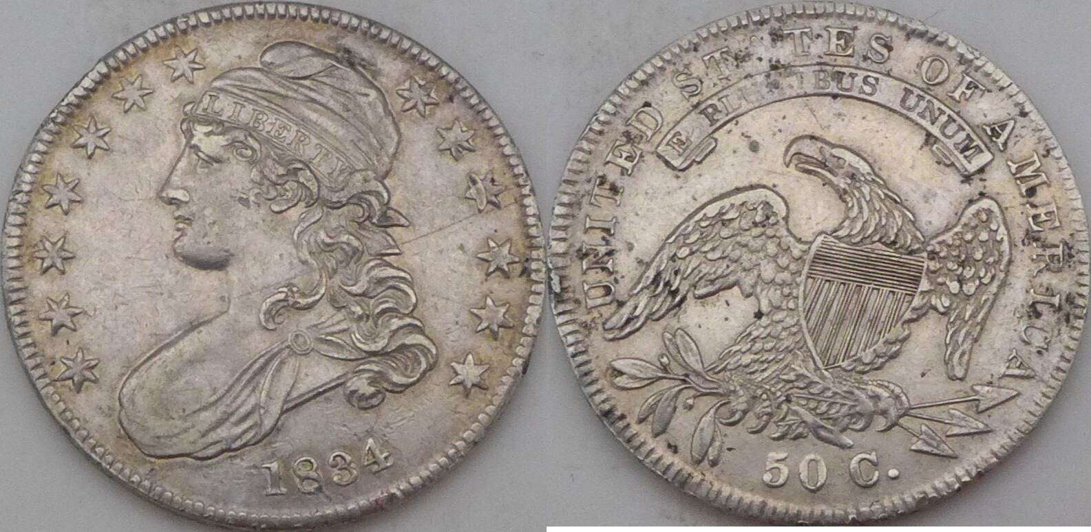 United States of America / USA 50 Cent 1834 Capped Bust - 50 C. ss/vzgl ...