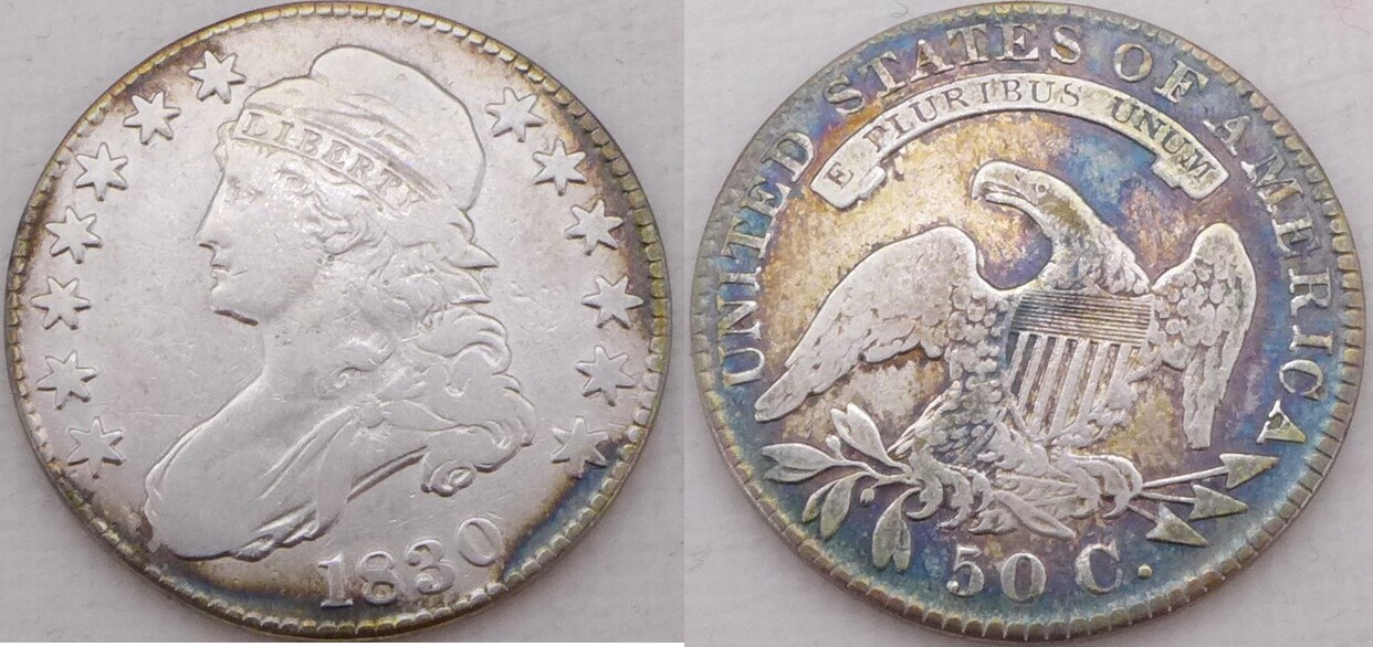USA 1830 50 Cent, Cappet Bust f.SS, mit Patina, | MA-Shops