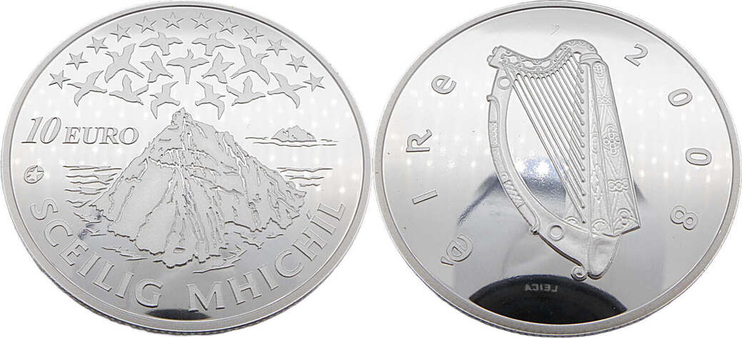 Irland 10 Euro 2008 Skellig-Michael-Insel Polierte Platte (PP) | MA-Shops