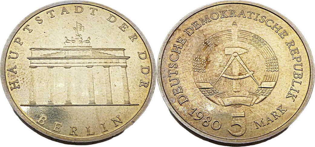 DDR / Deutsche Demokratische Republik 1980 A 5 Mark der DDR ...