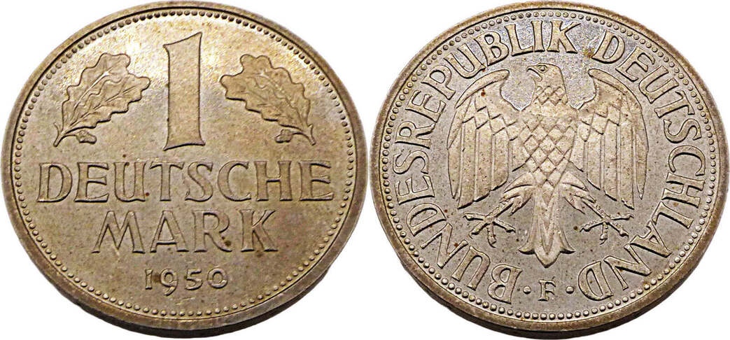 Bundesrepublik Deutschland / BRD 1 Deutsche Mark 1950 F 1 Mark ...