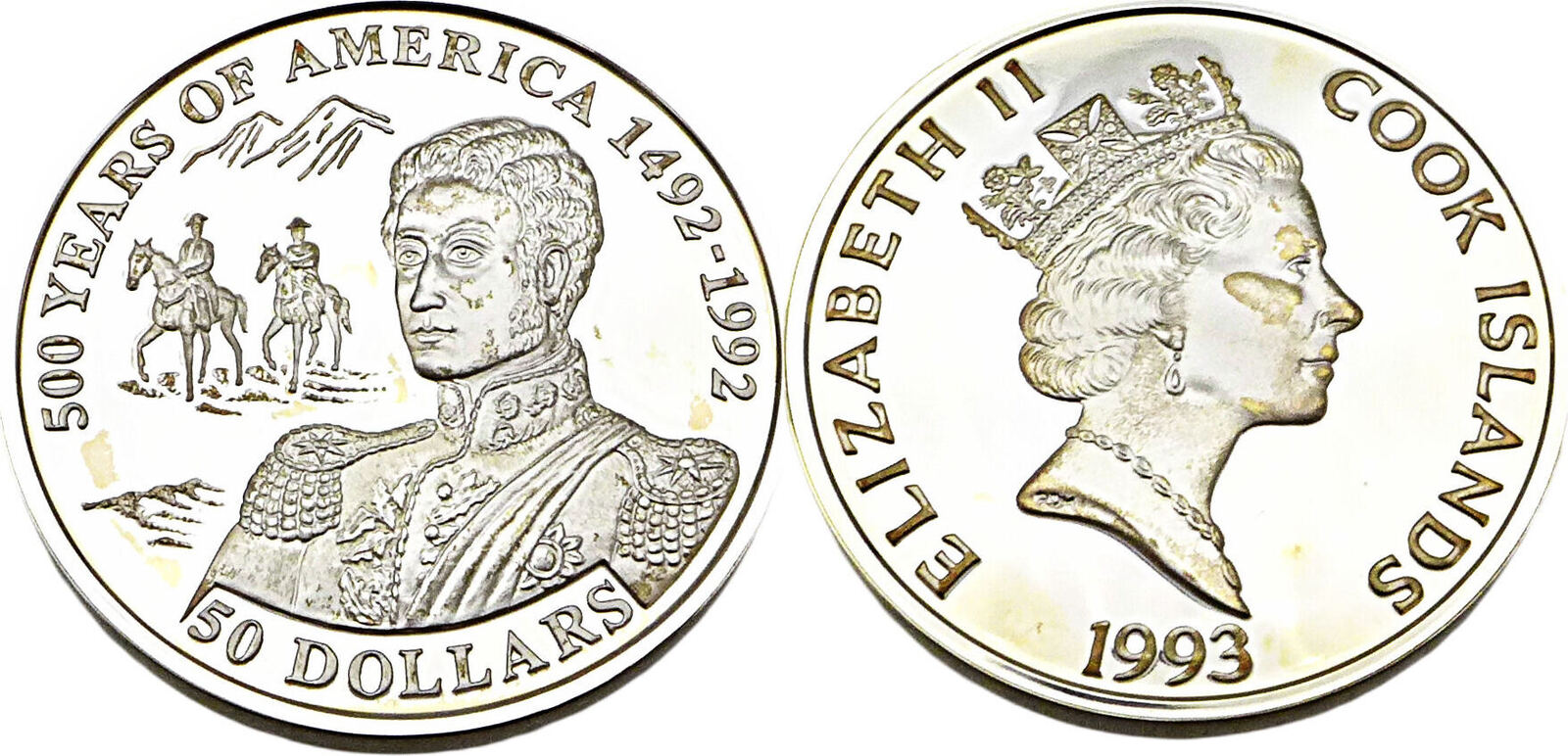 Cook Islands 50 Dollar 1993 500. Jubiläum - Entdeckung Amerikas. José ...