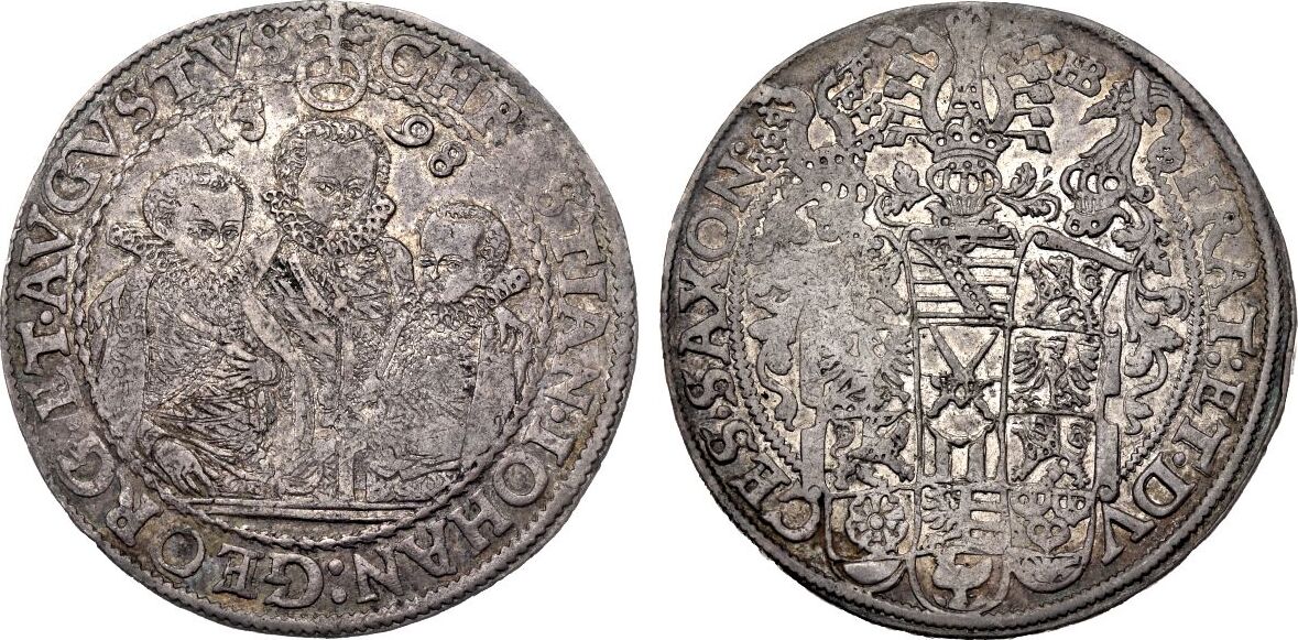 Sachsen Taler 1598 Christian II. und seine Brüder unter Vormundschaft ...