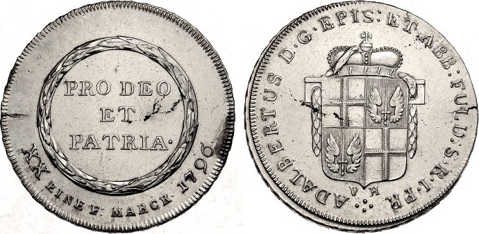 Fulda 1/2 Taler 1796 Bistum vz+, kl. Sf. | MA-Shops