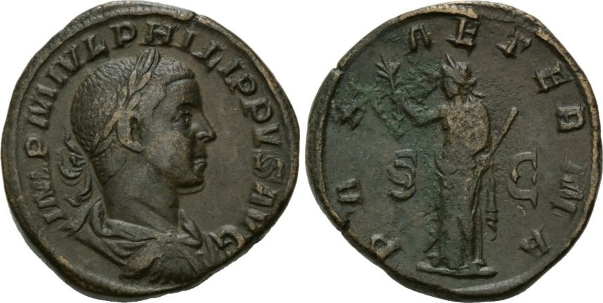 Römisches Reich, AE Sesterz (o.J.), Philipp II. als Caesar, 244-247, ss ...